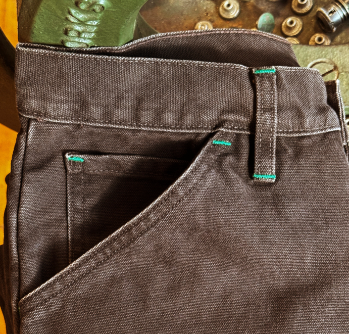 Vintage Washed Chocolate Mt Vernon Duck Double Knee Work Uniform – Left ...