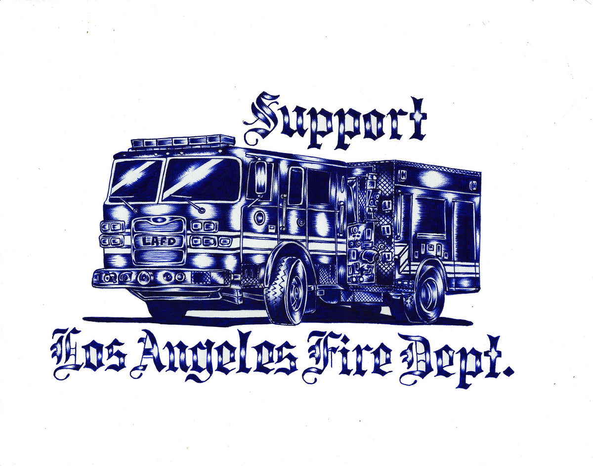 Los Angeles Firefighters support tee - "check chest specs" – Left Field NYC