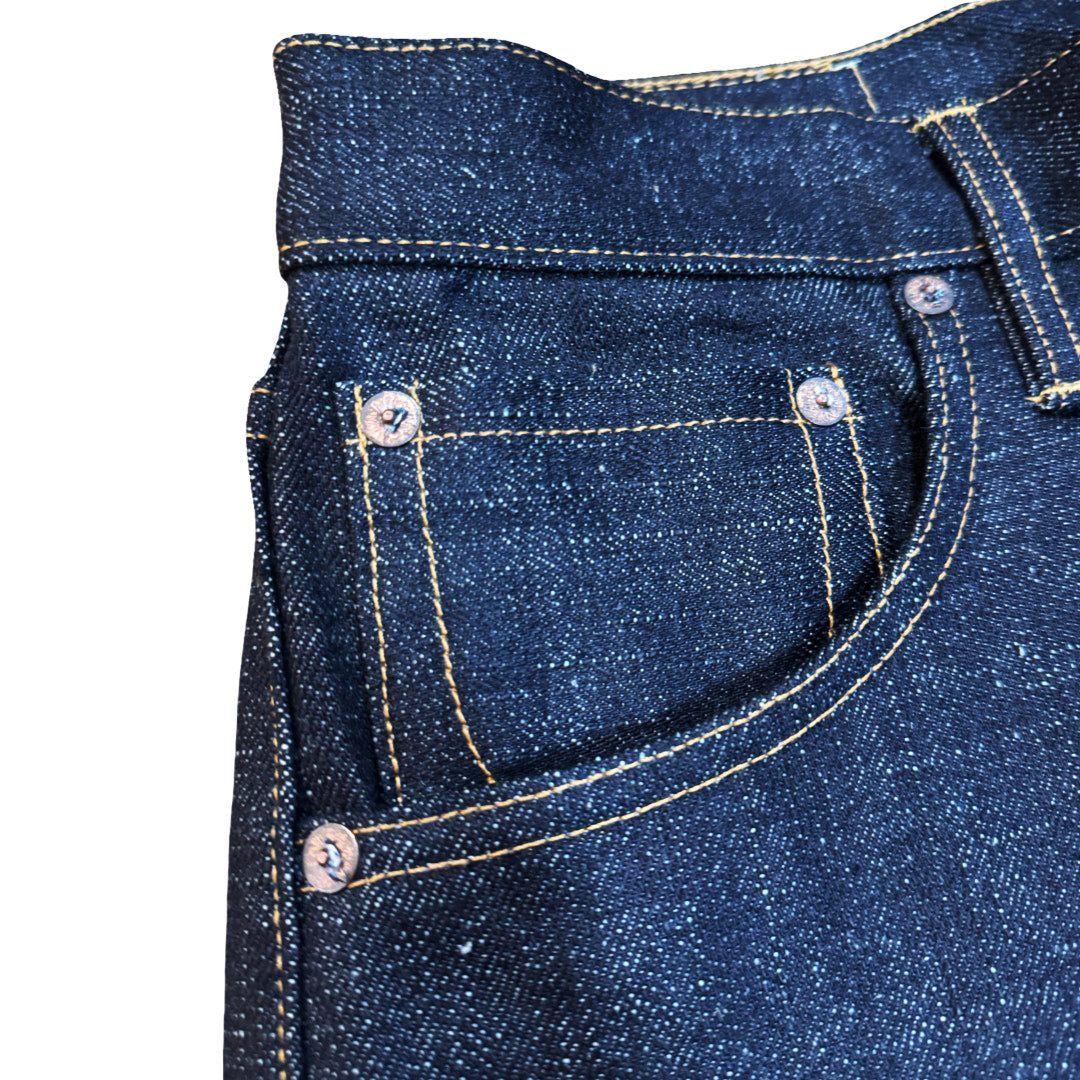 Japanese 16 oz Low tension textured Indigo denim Greaser – Left Field NYC