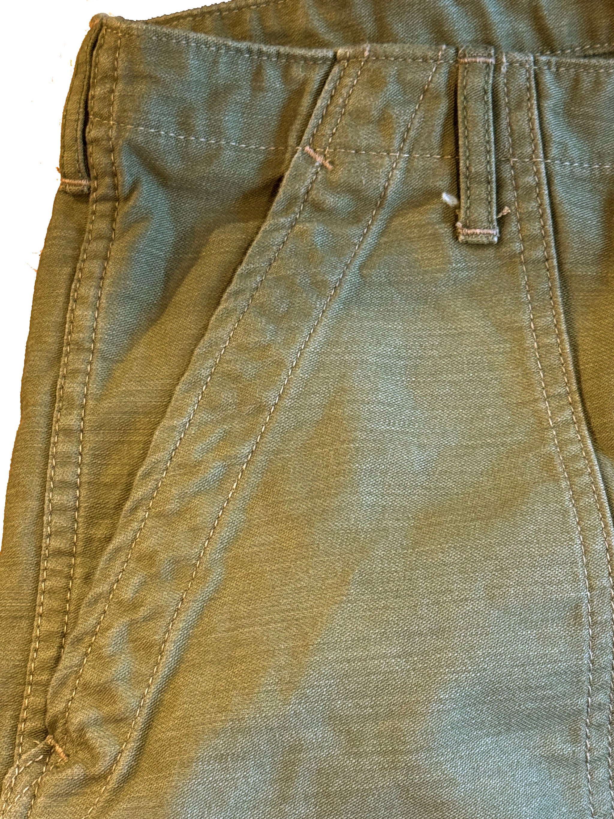 OG-107 60's era GI chinos in 12 oz West Point Olive Baker Back Cotton ...